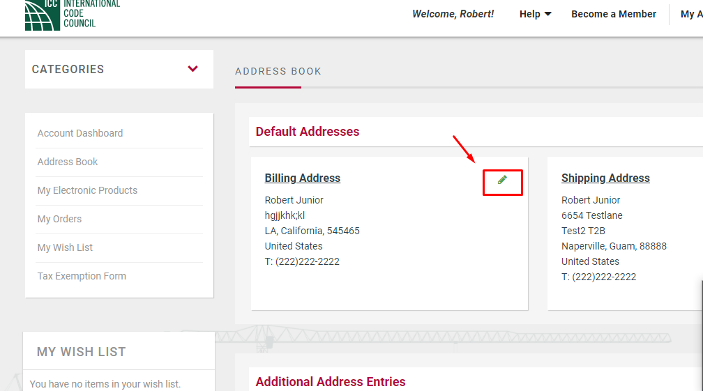 How do I update my billing address? - ICC Support Portal